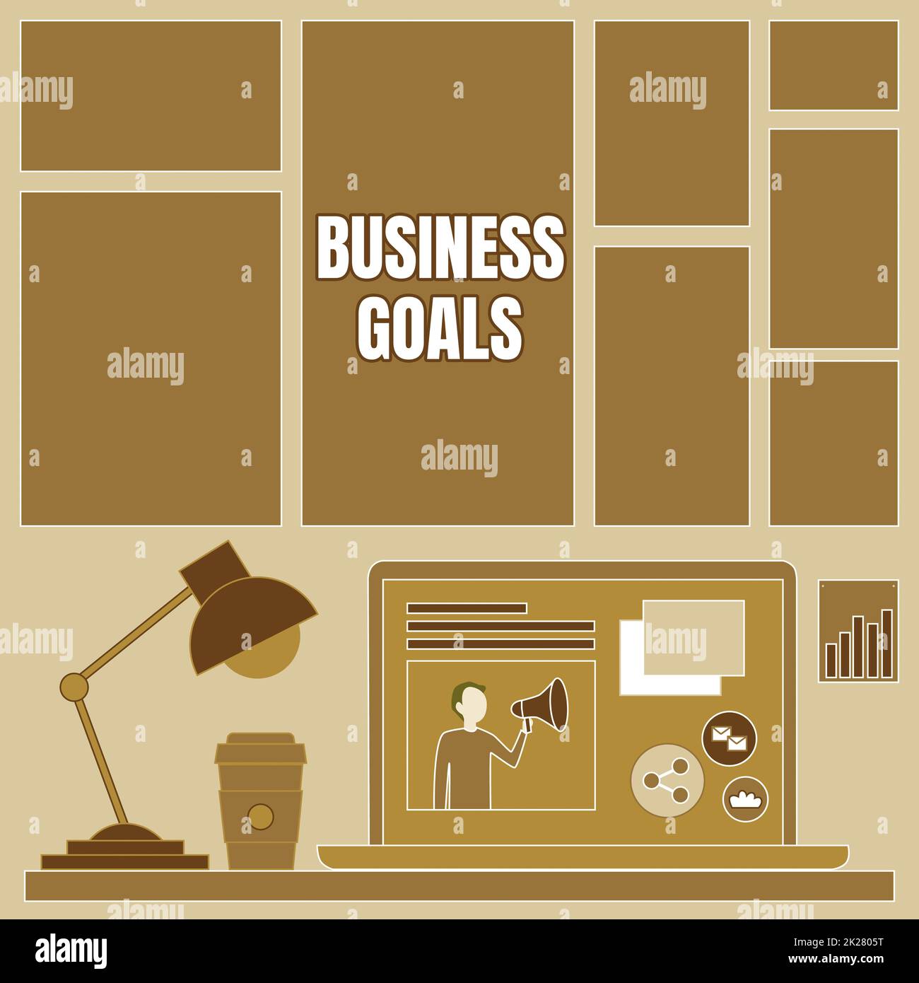 Sign displaying Business Goals. Business idea Expectation to accomplish ...