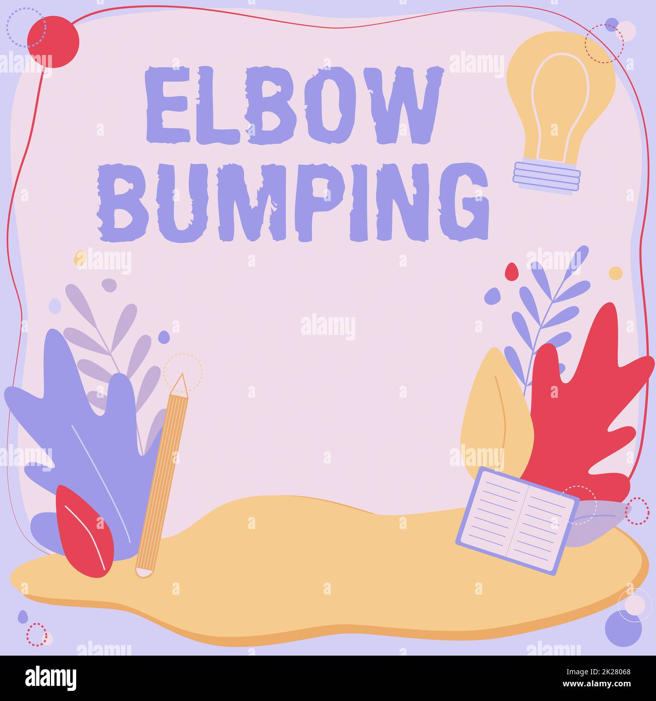 Text sign showing Elbow Bumping. Business approach newlytrended handshake where two individual ...