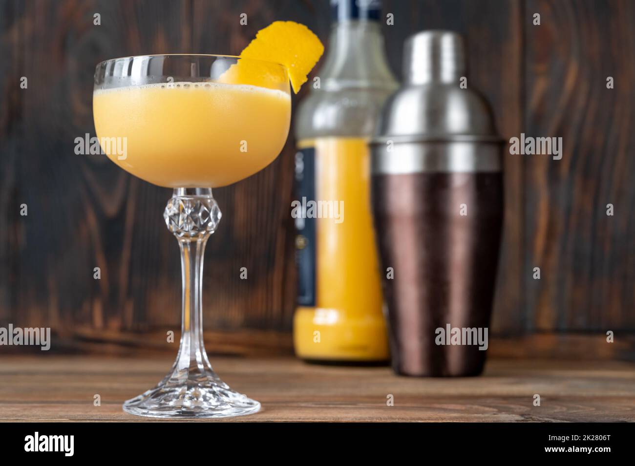 Glass of Canary Flip Cocktail Stock Photo - Alamy