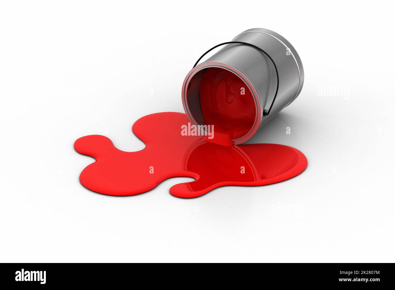 Red paint pour on the floor Stock Photo - Alamy