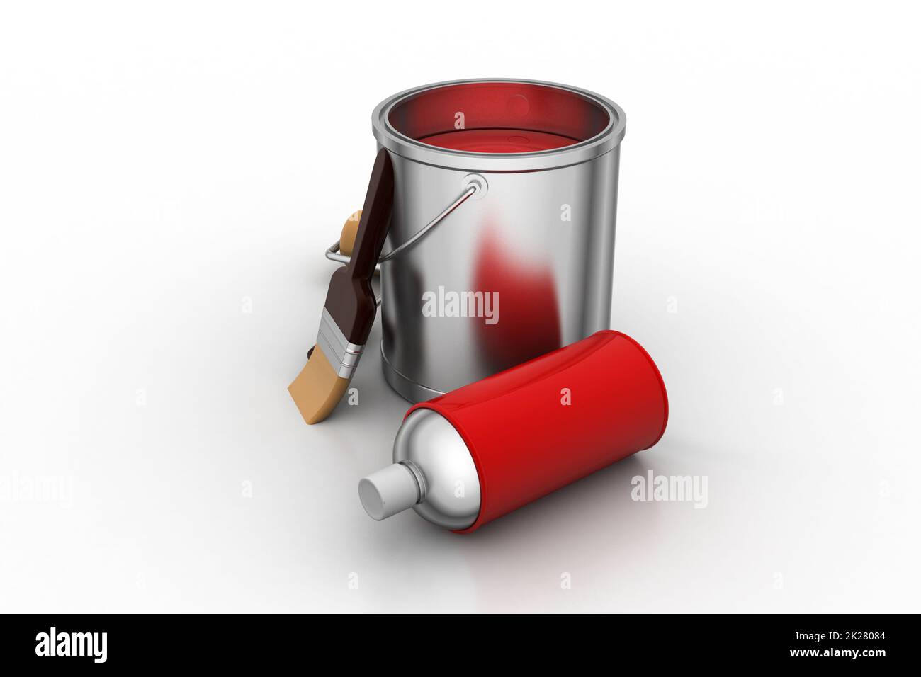 Red paint with tools Stock Photo - Alamy