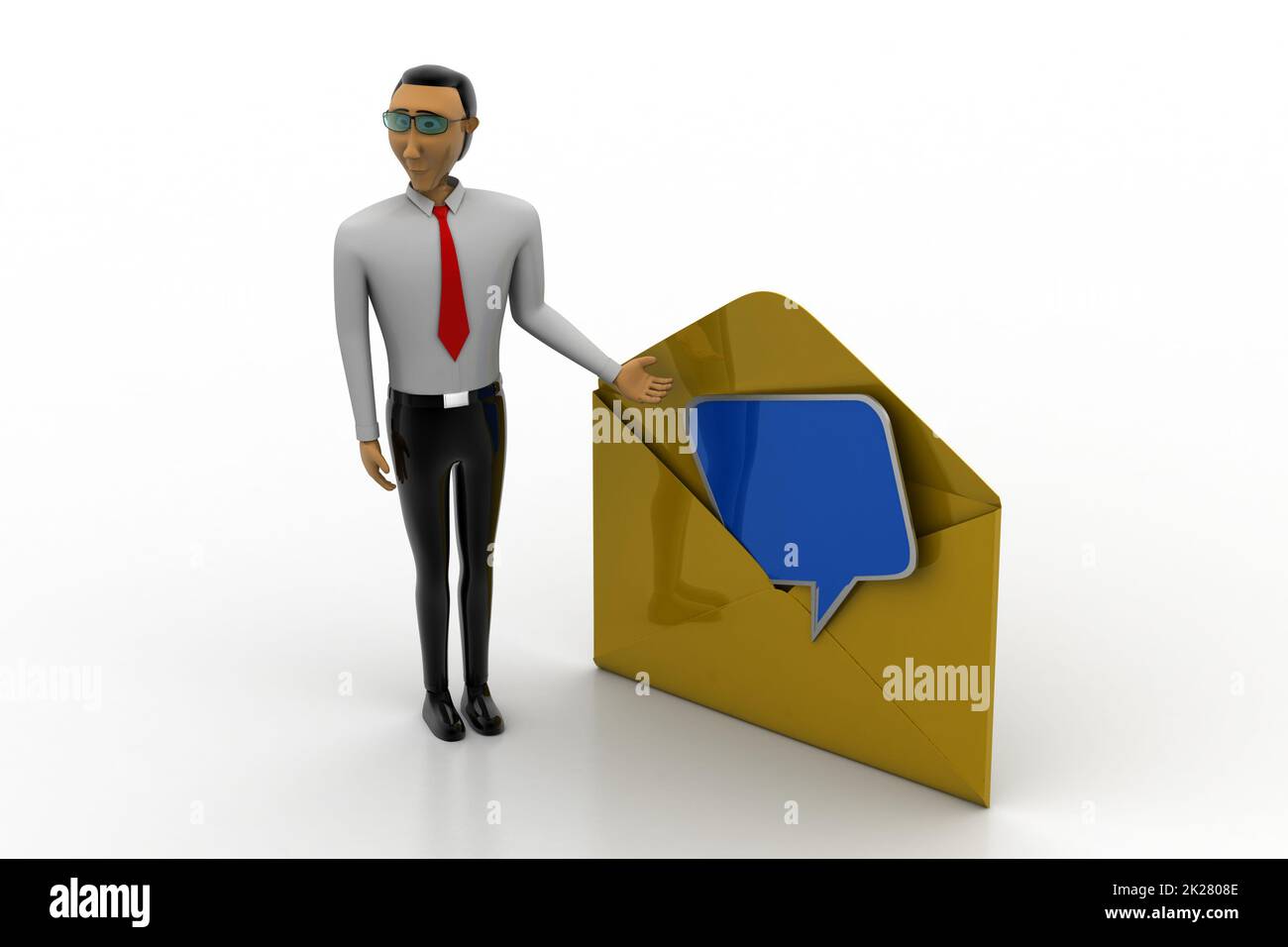 Opening e mail letter with man Stock Photo - Alamy