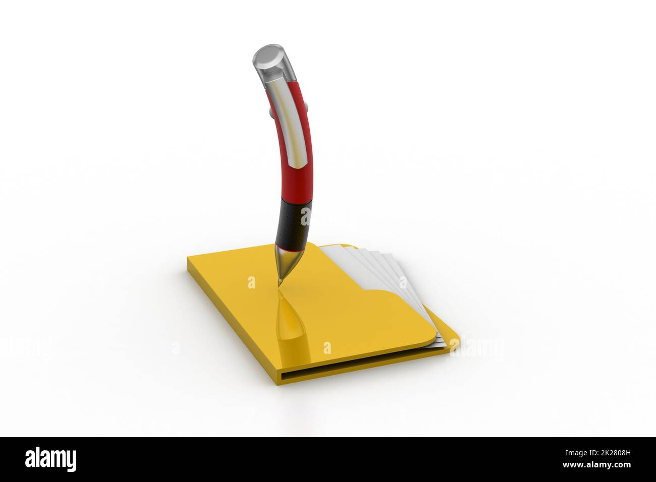 File folder with pen Stock Photo - Alamy