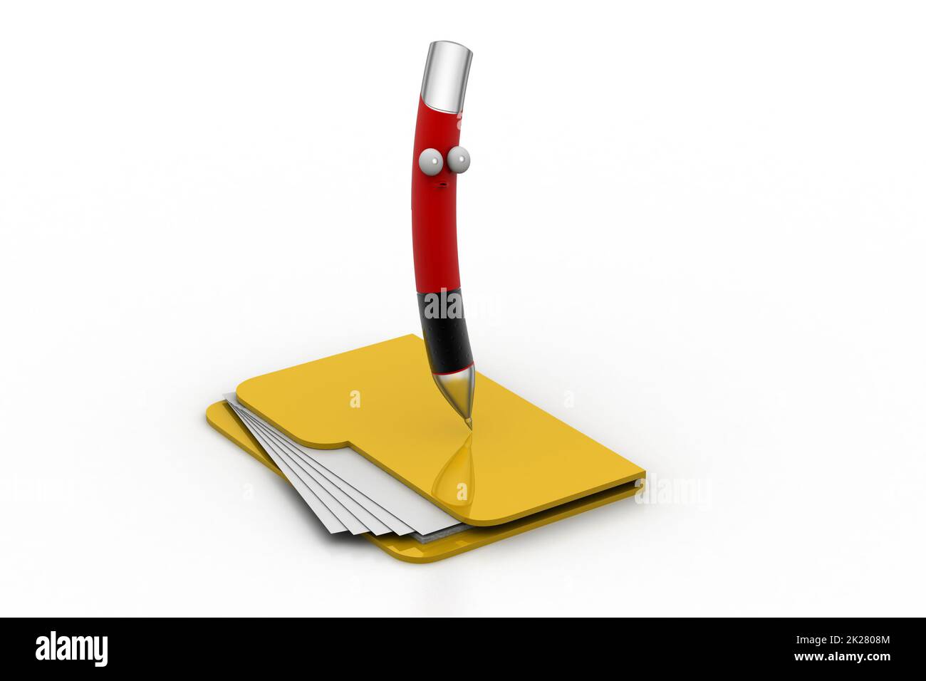 File folder with pen Stock Photo - Alamy