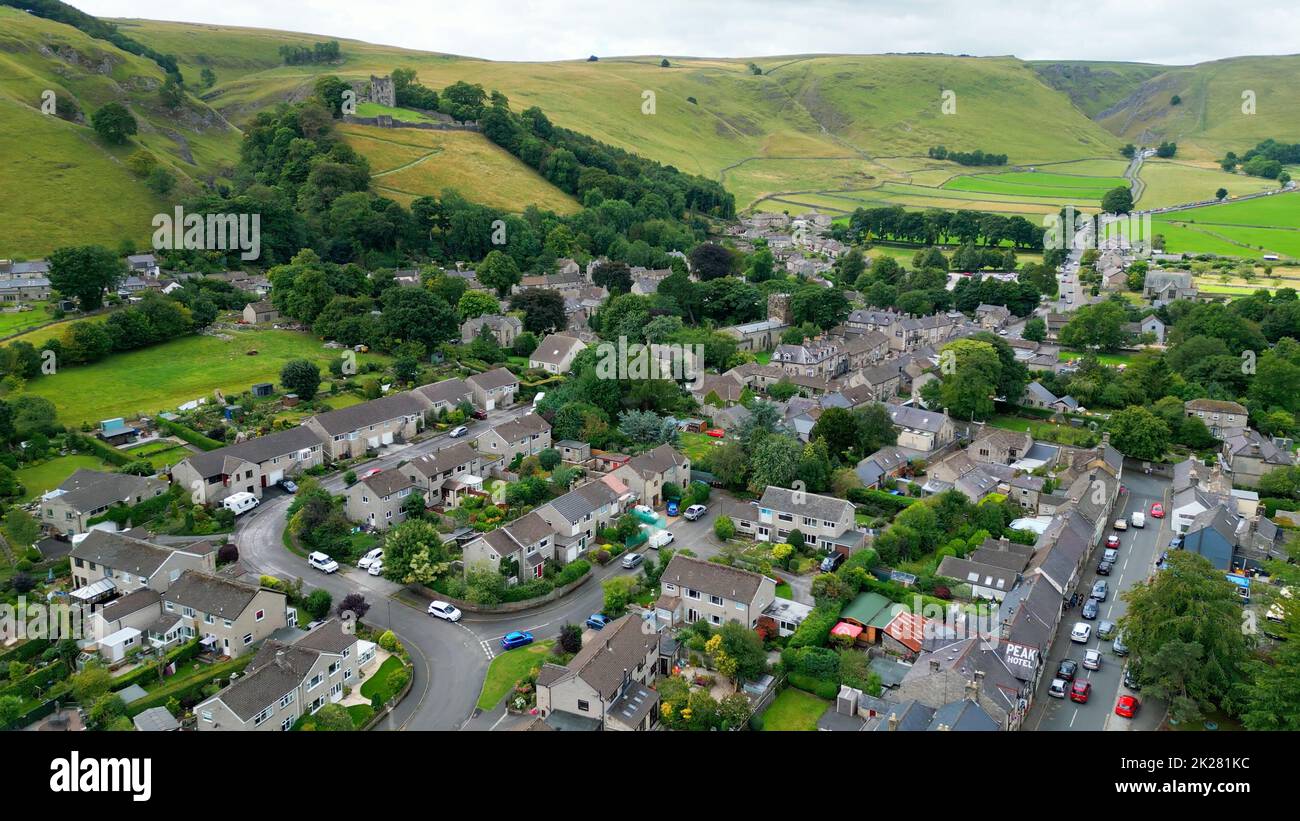 The village of Castleton in the Peak District National Park ...