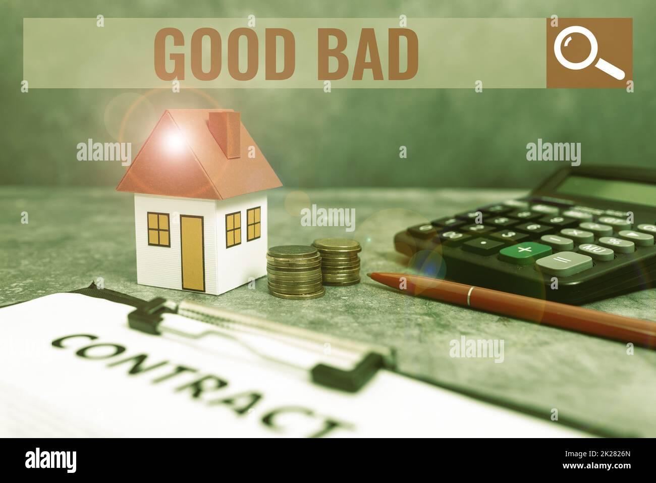 Conceptual caption Good Bad. Business idea to seem to be going to have ...