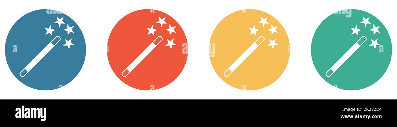 Colorful Banner with 4 Buttons: Magic trick Stock Photo - Alamy