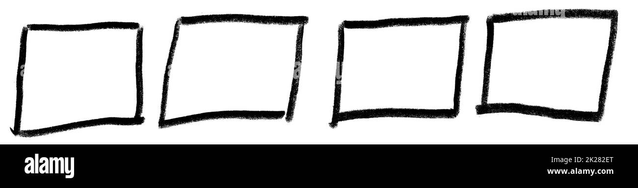 Sketch of 4 black rectangle frames Stock Photo - Alamy