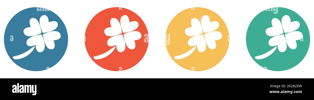 Colorful Banner with 4 Buttons: Clover with 4 leafs Stock Photo - Alamy