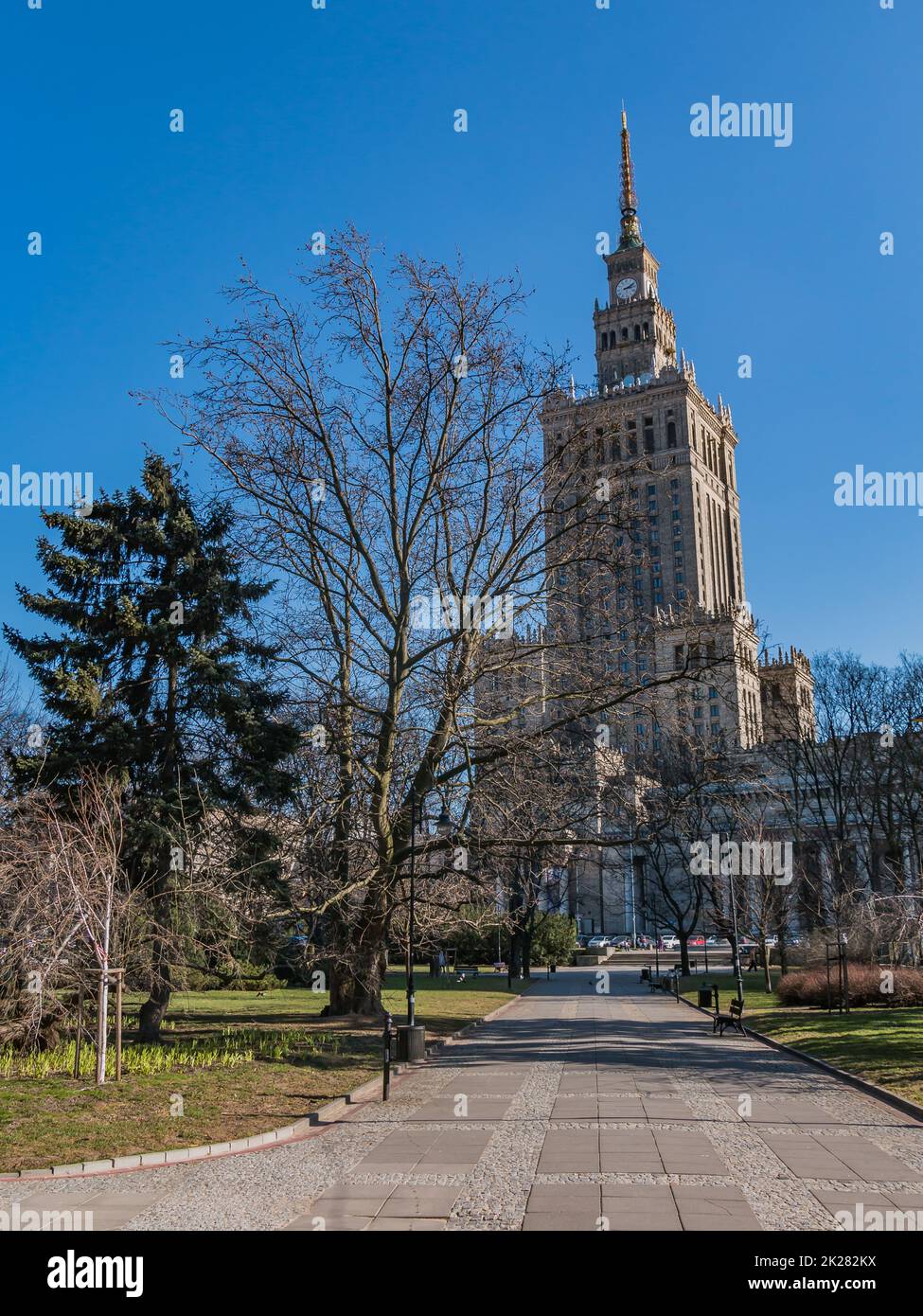 Palace culture science tower clock hi-res stock photography and images ...