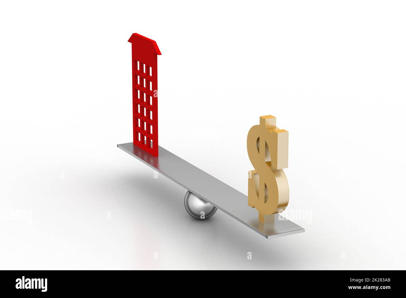 Dollar sign balance with flat Stock Photo - Alamy