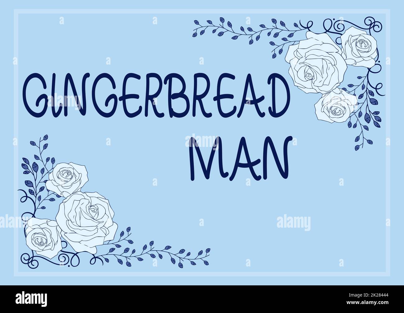 Text caption presenting Gingerbread Man. Word for cookie made of ...
