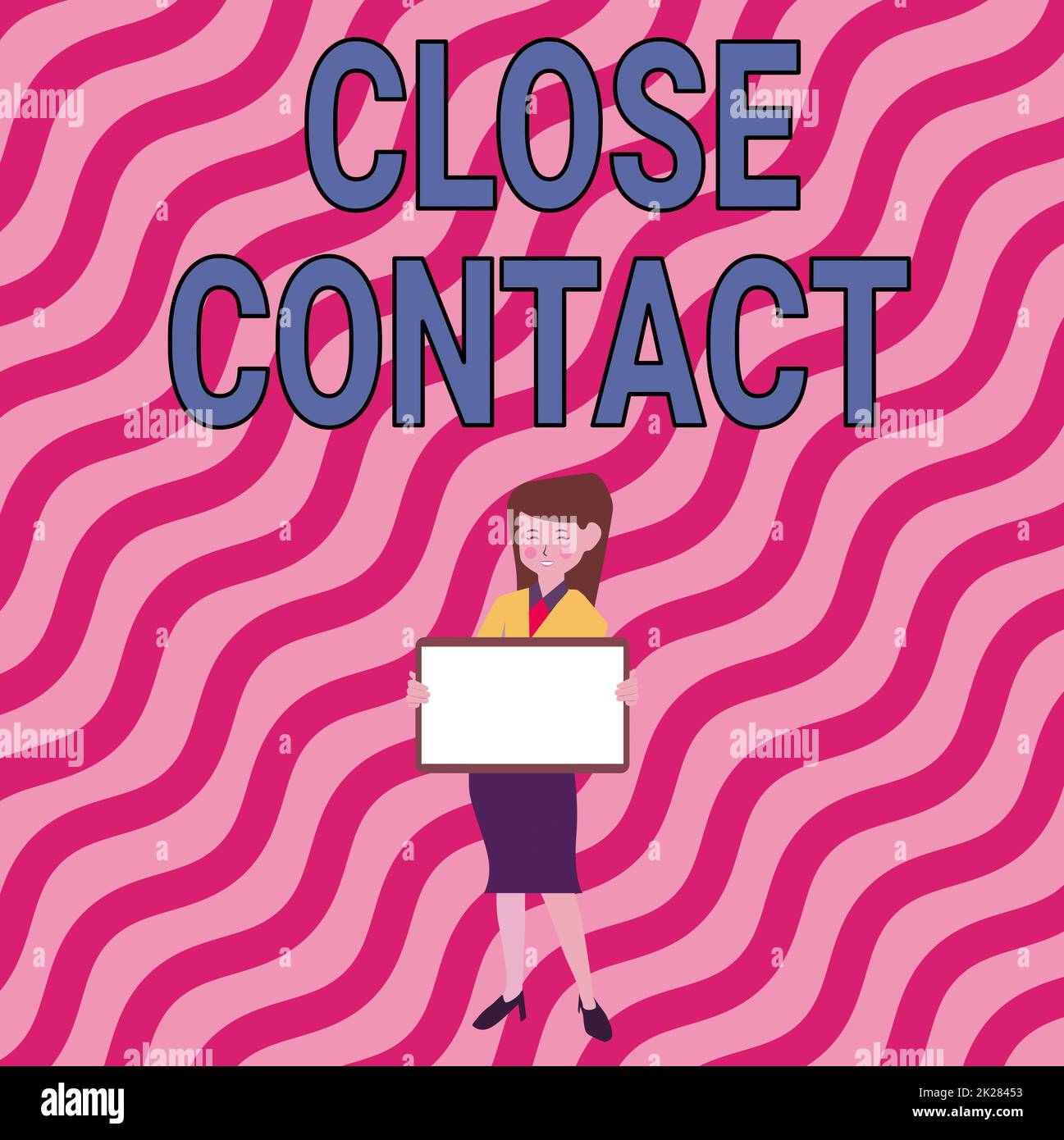 Handwriting text Close Contact. Word Written on having a history of ...