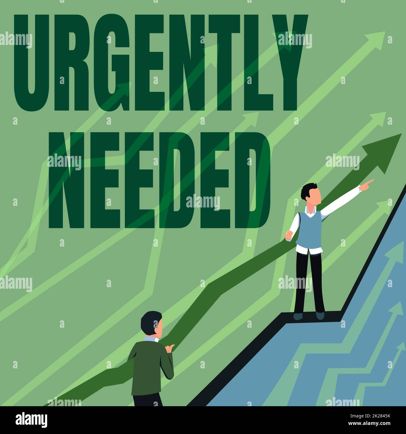 Sign displaying Urgently Needed. Concept meaning Urgently Needed Arrows ...