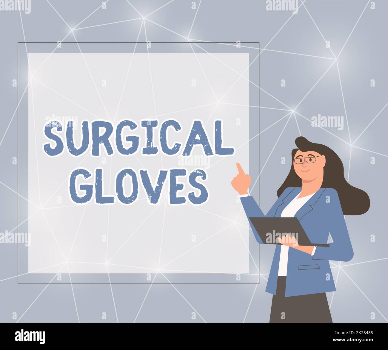Conceptual caption Surgical Gloves. Word Written on to protect from the ...