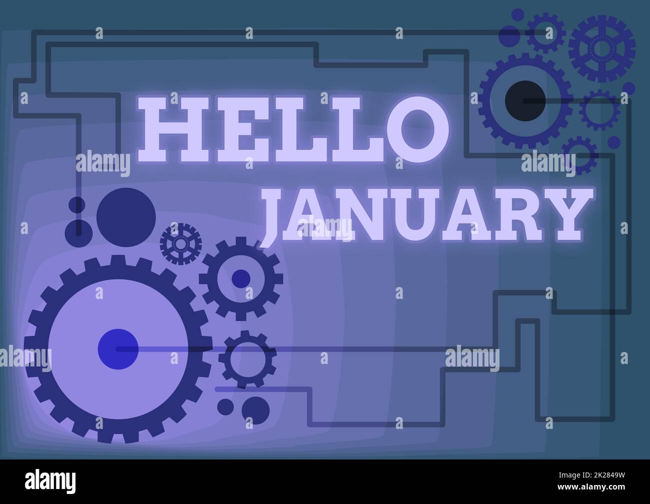 Text showing inspiration Hello January. Word Written on a greeting or ...