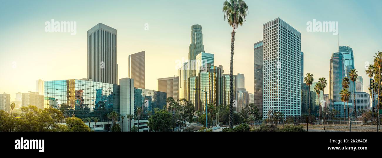 panoramic view at the skyline of los angeles, california Stock Photo ...