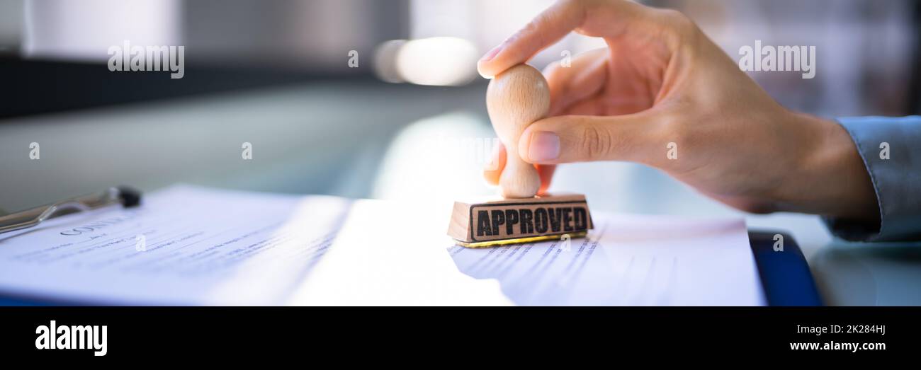 Record Or Permit Document Paper Stamper Stock Photo - Alamy