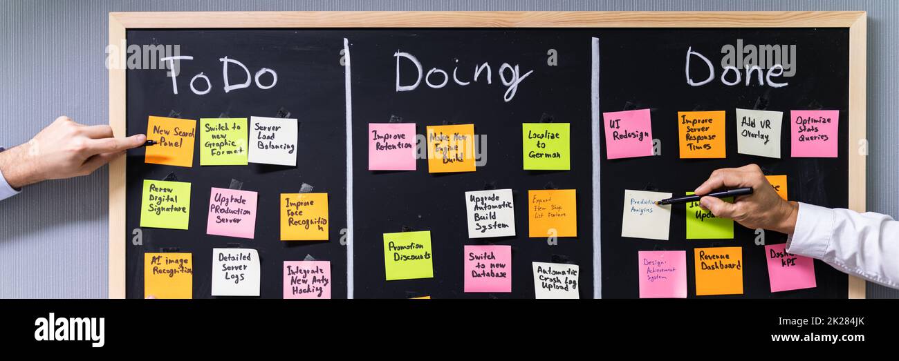 Woman writing on sticky paper hi-res stock photography and images - Alamy