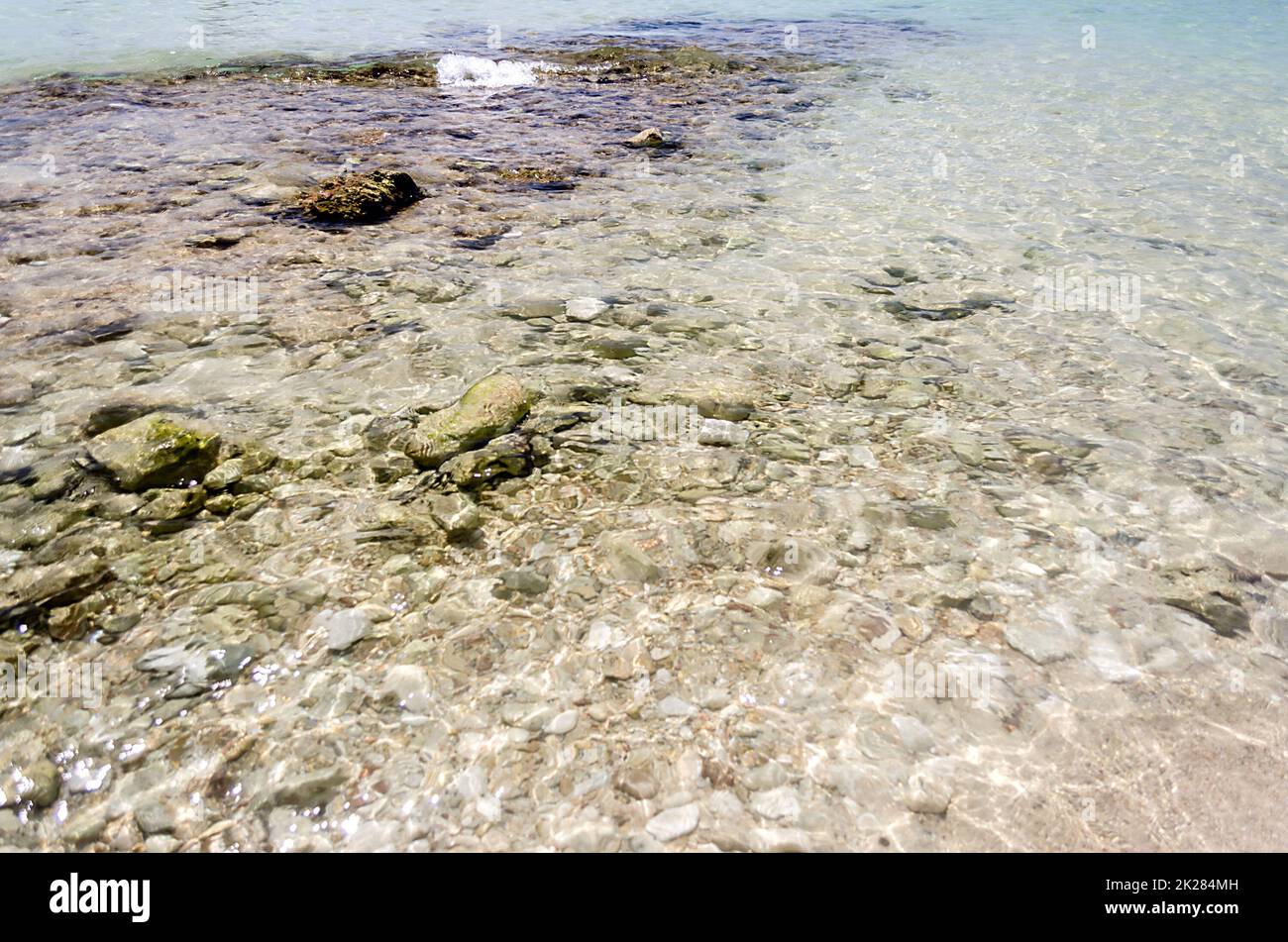 A white sand bottom in Salento beautiful sandy beach, Italy Stock Photo ...