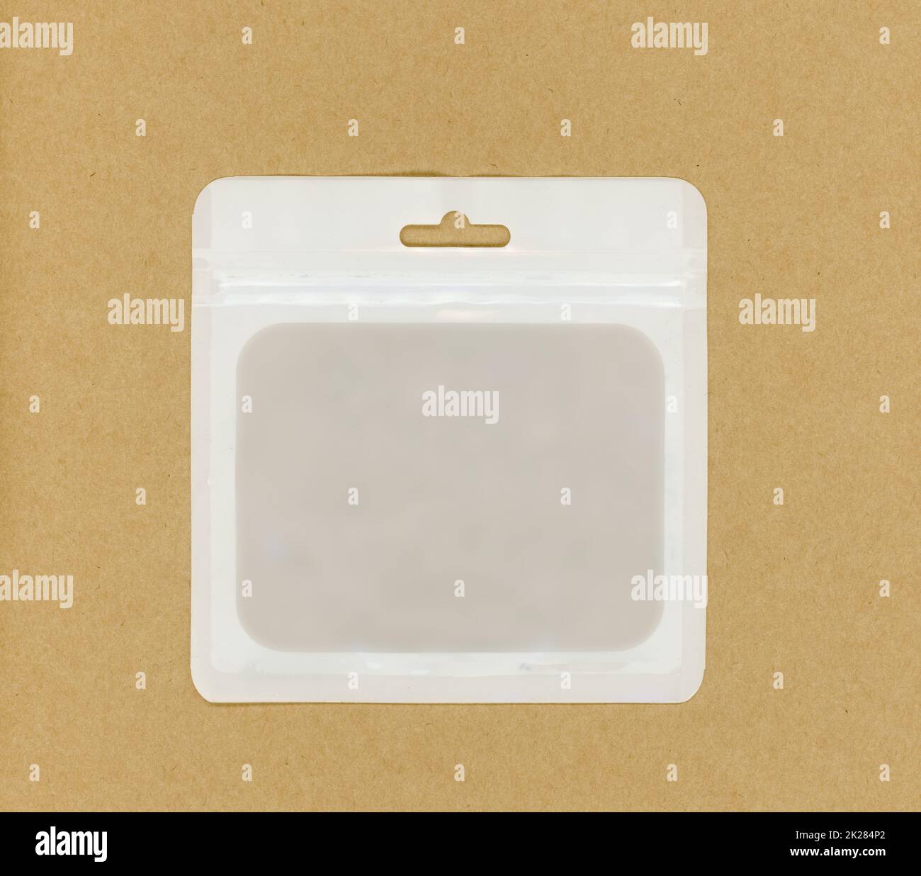 plastic bag with blank label Stock Photo - Alamy