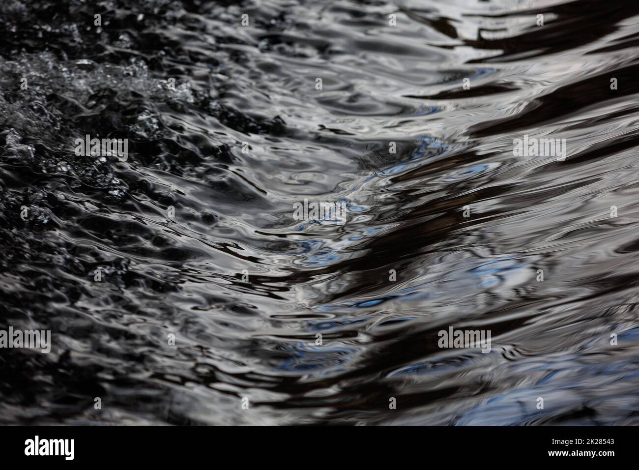Flowing silver water texture of a river Stock Photo - Alamy