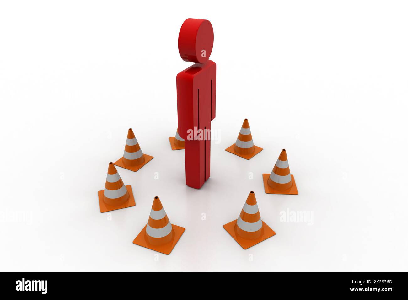 Man with traffic cones Stock Photo - Alamy