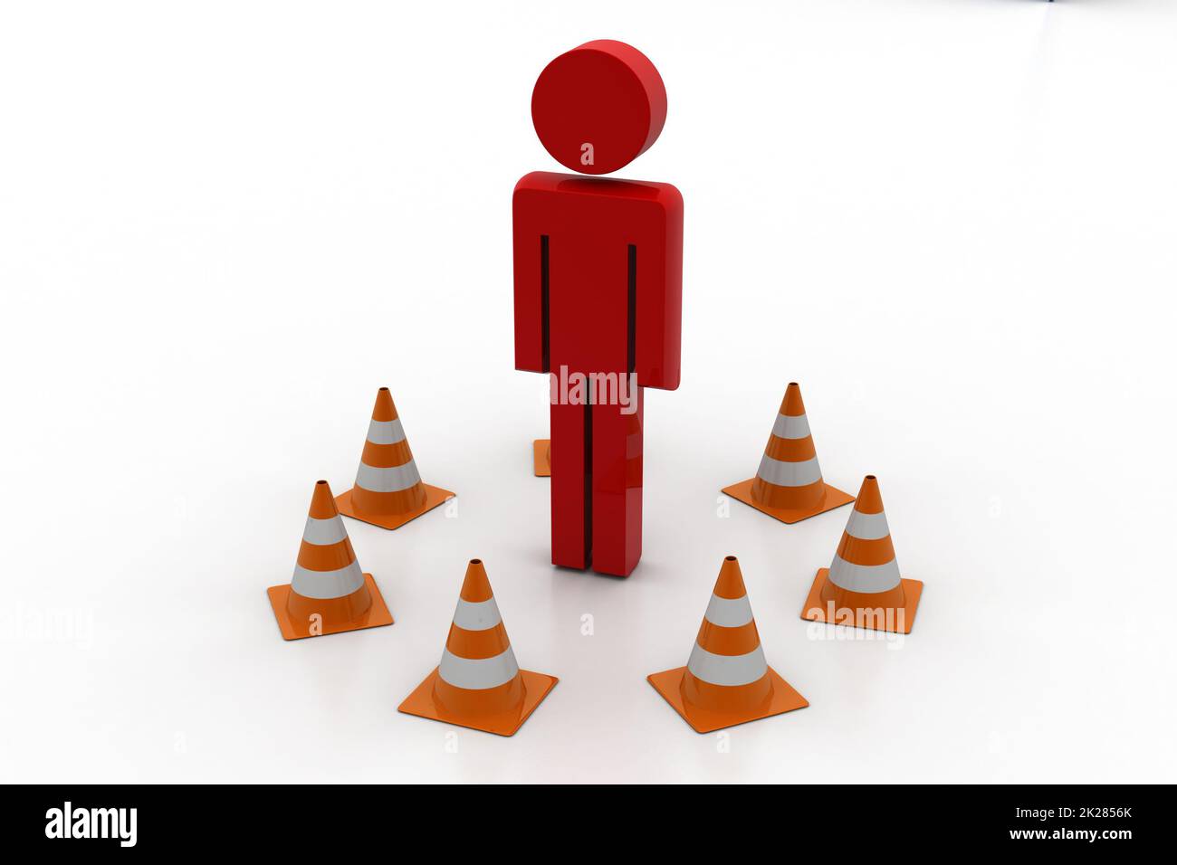 Man with traffic cones Stock Photo - Alamy