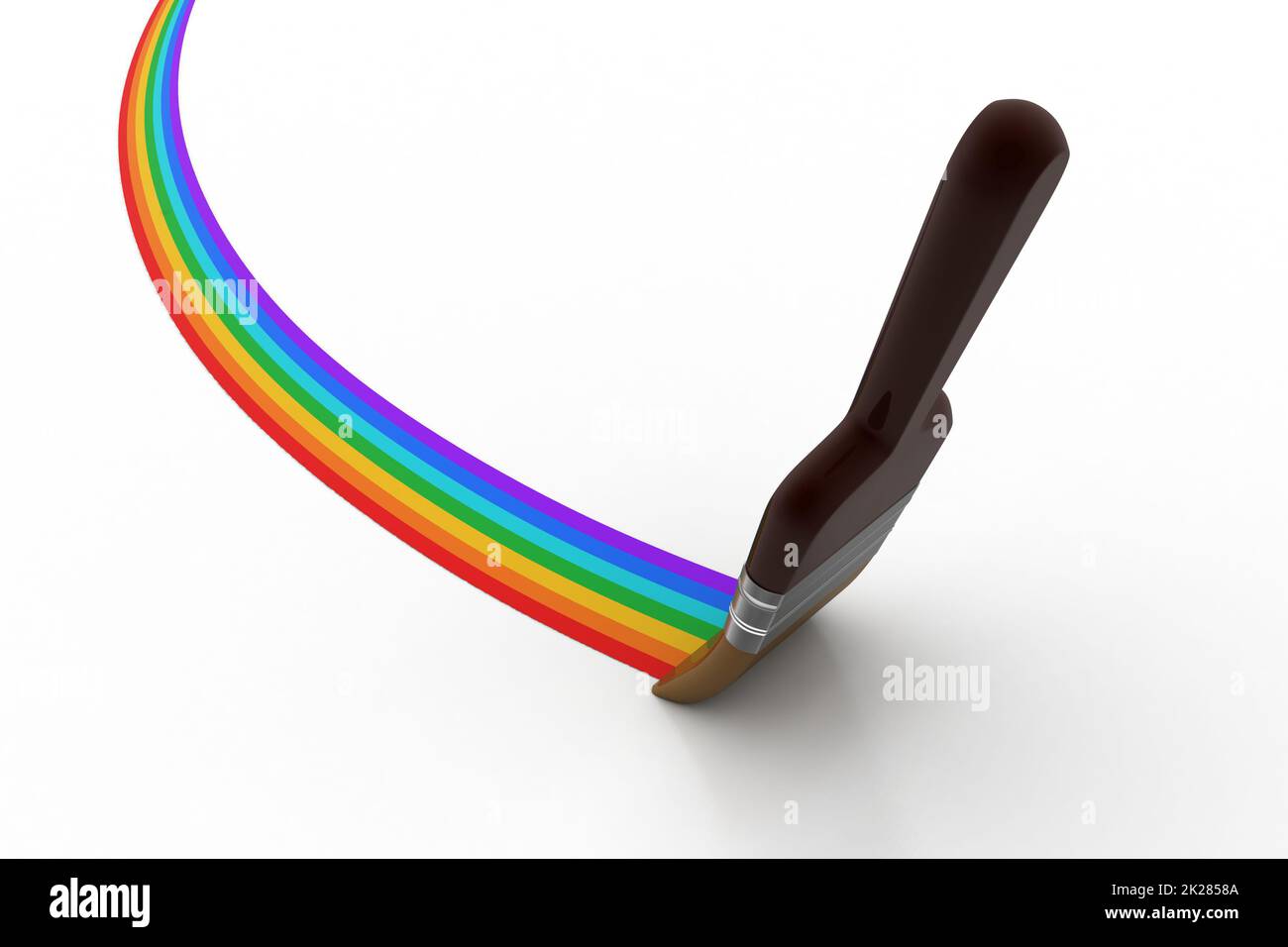 Rainbow color painting by brush Stock Photo - Alamy