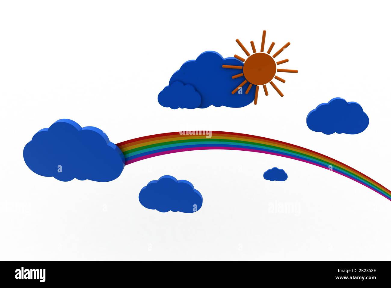 Cloud, sun and rainbow Stock Photo - Alamy