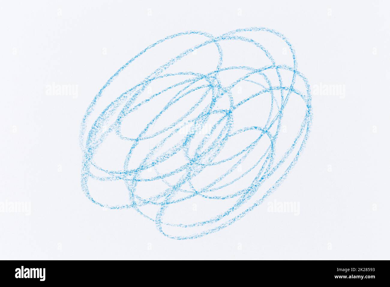 Wax crayon hand drawing blue background Stock Photo - Alamy