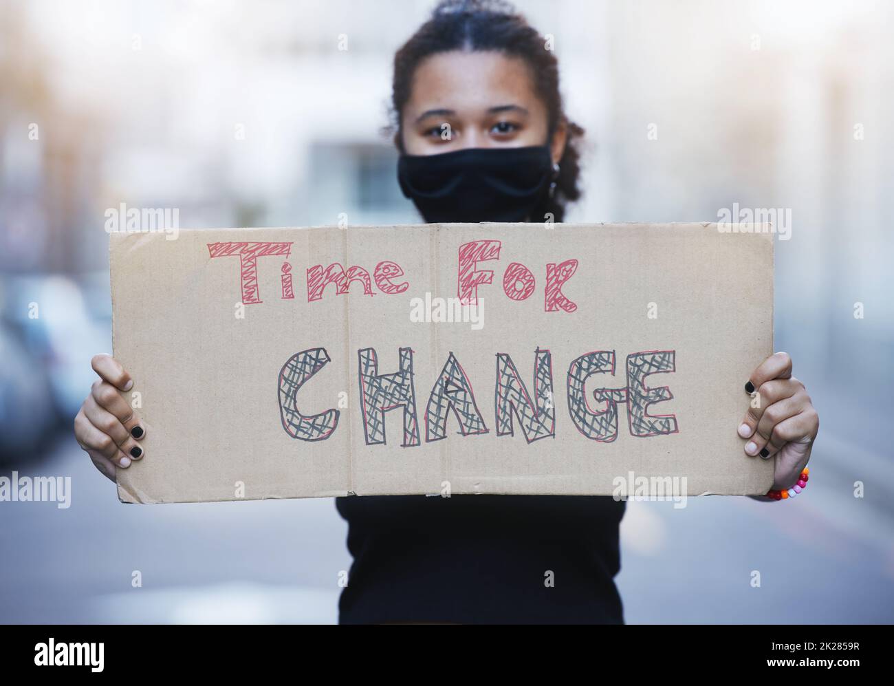 Woman poster of climate change, environment support and to stop global ...