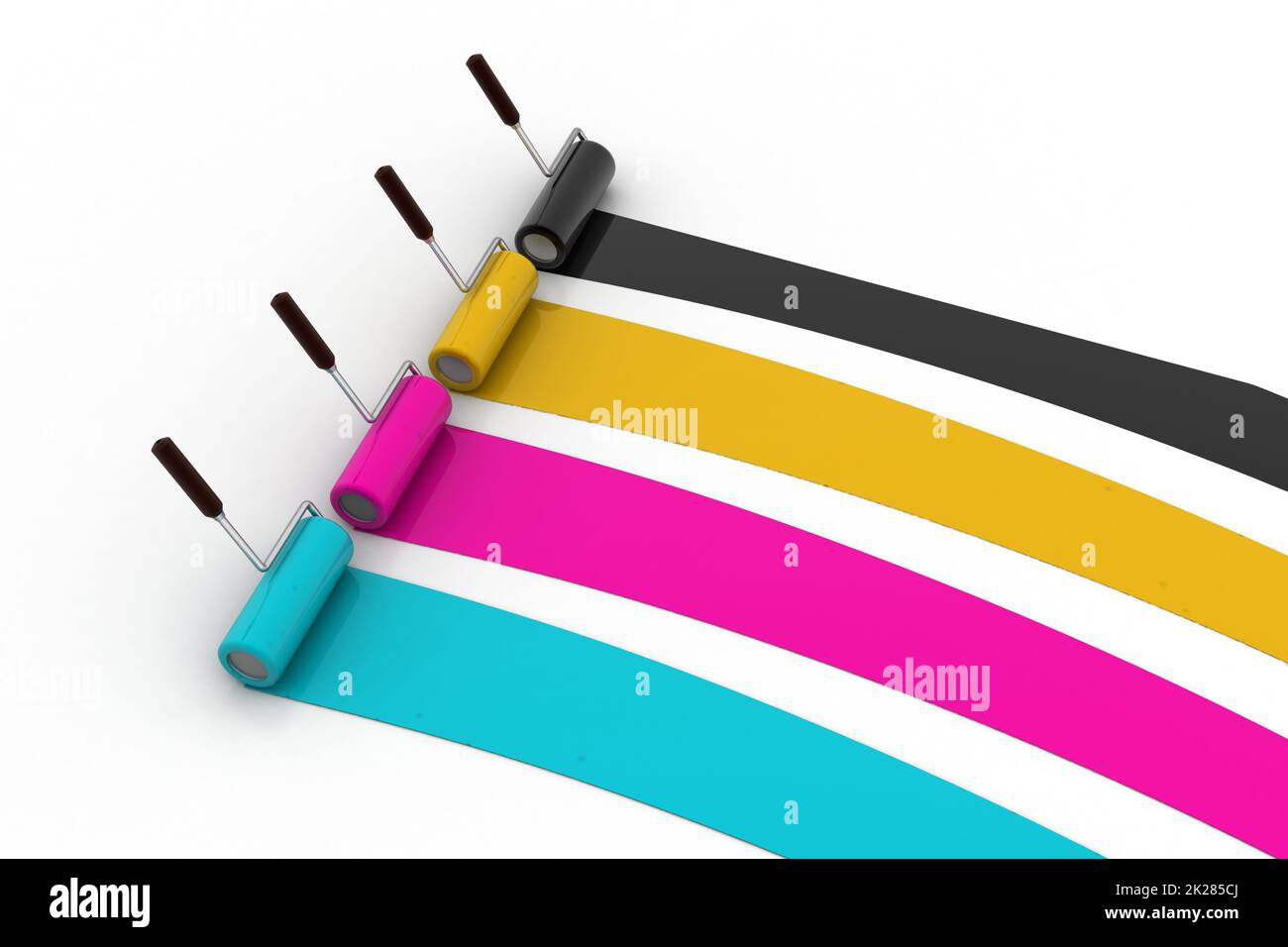 Roller brush cmyk color Stock Photo - Alamy