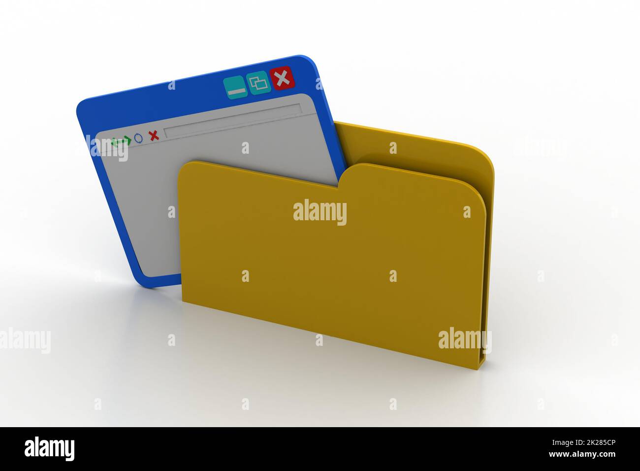 Browser window on file folder Stock Photo - Alamy