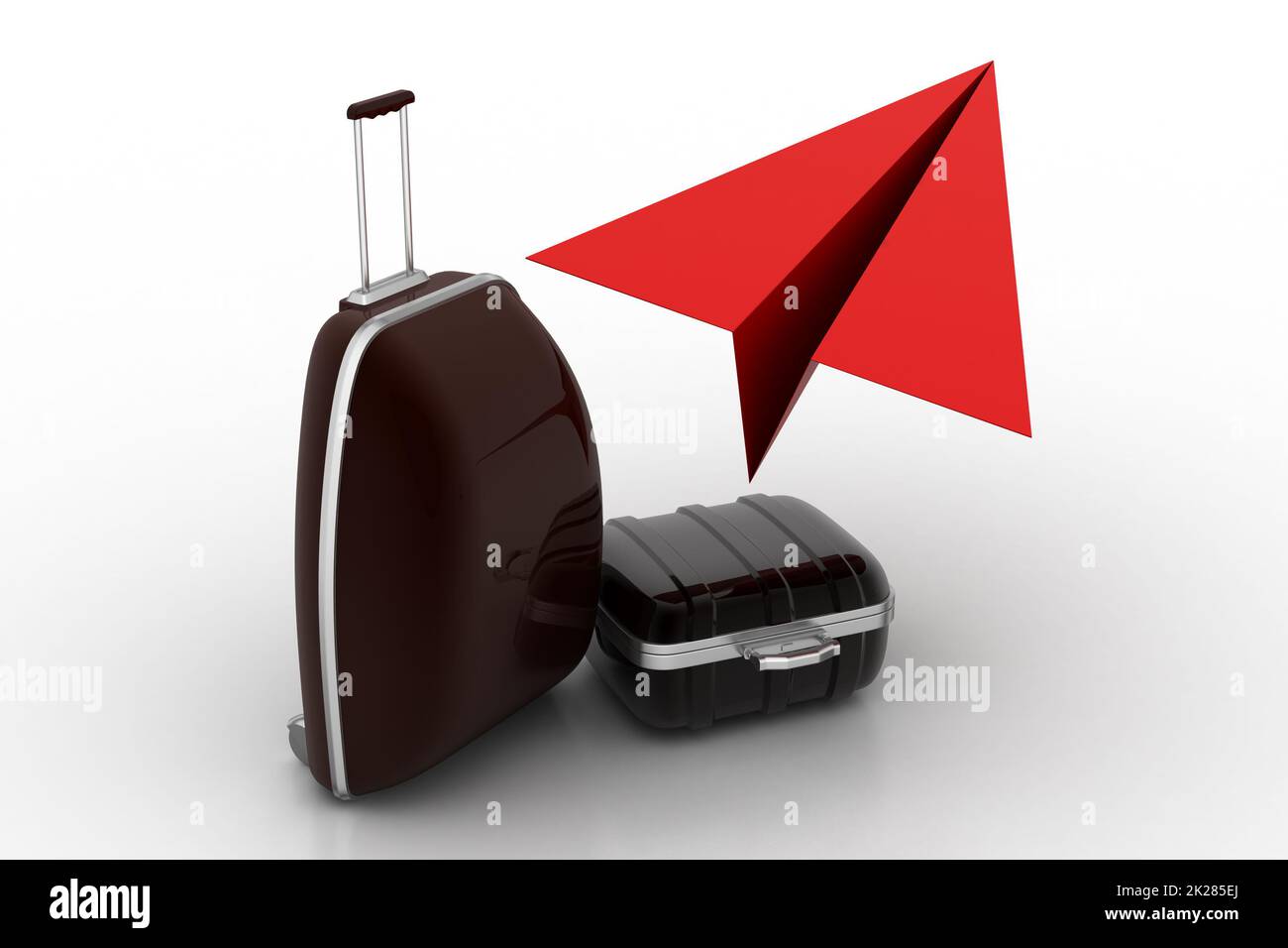 Paper rocket with baggage Stock Photo - Alamy