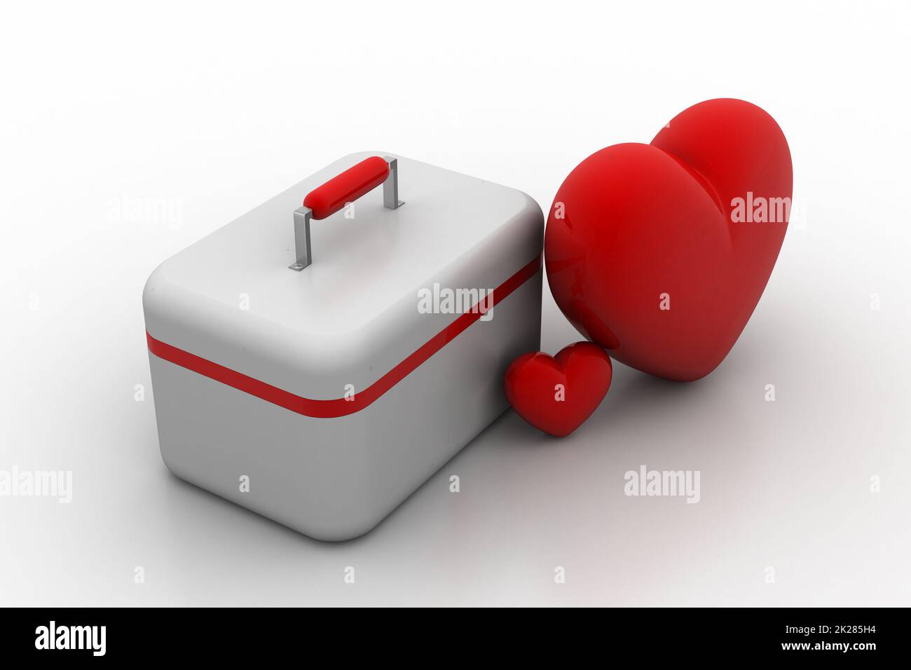 First aid kit with heart sign Stock Photo - Alamy