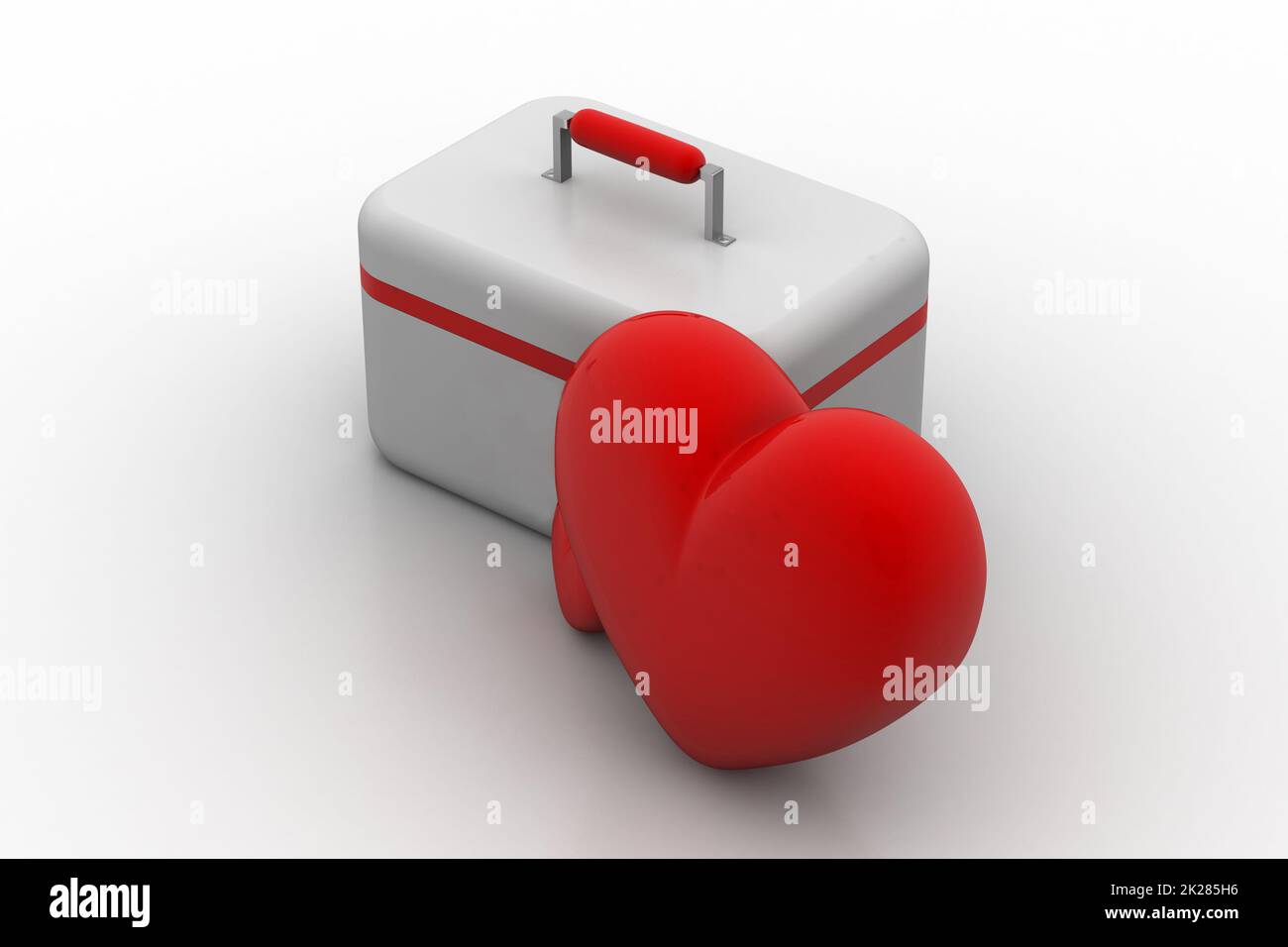 First aid kit with heart sign Stock Photo - Alamy