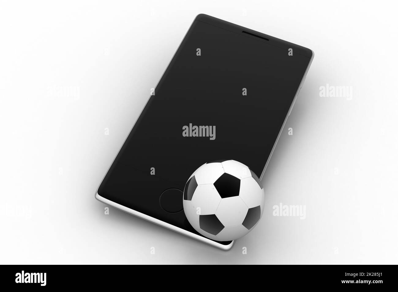 Soccer ball with smart phone Stock Photo - Alamy