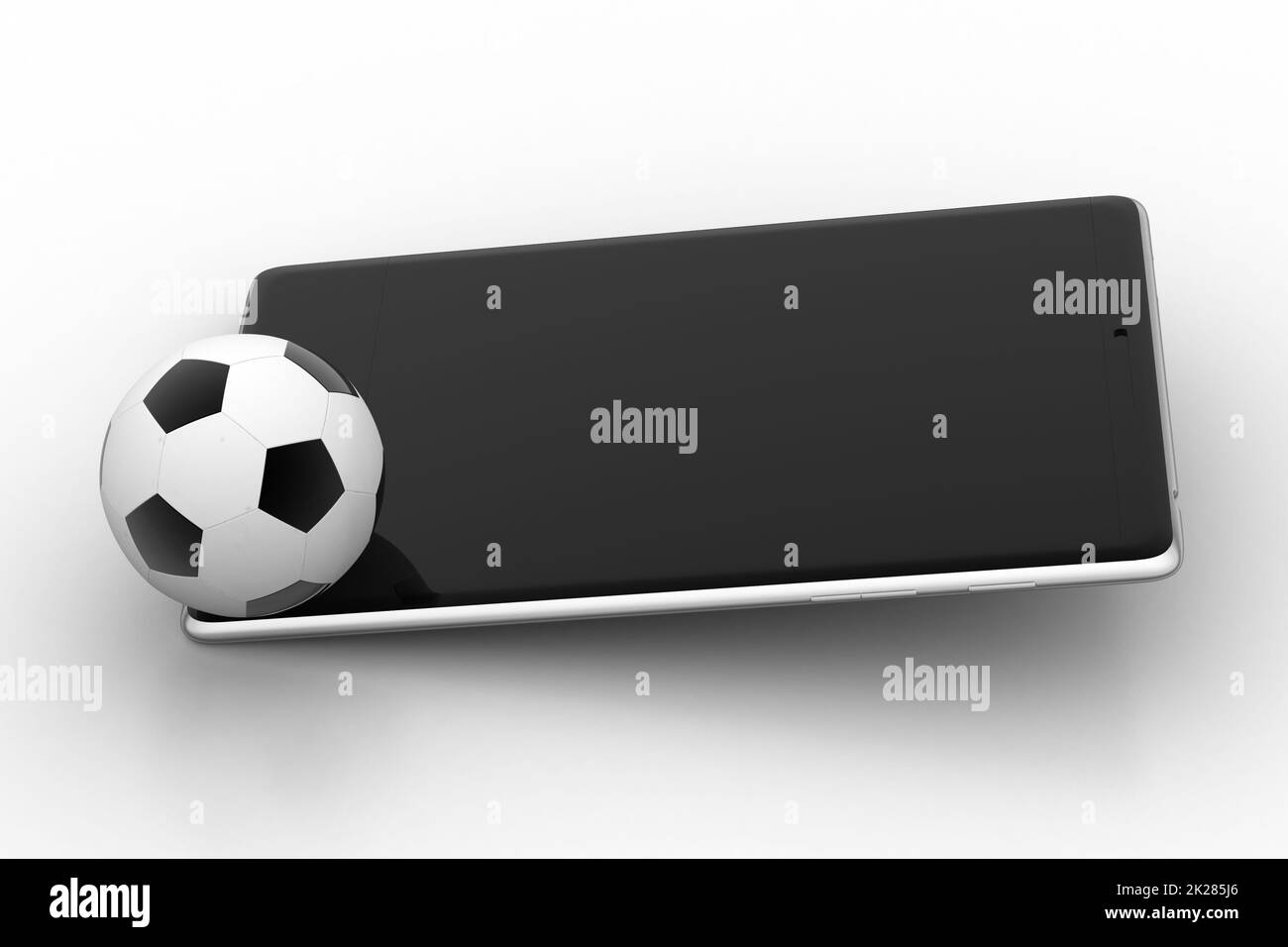 Soccer ball with smart phone Stock Photo - Alamy