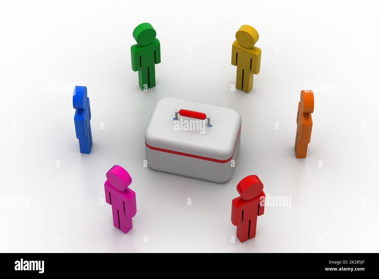 People around first aid kit Stock Photo - Alamy