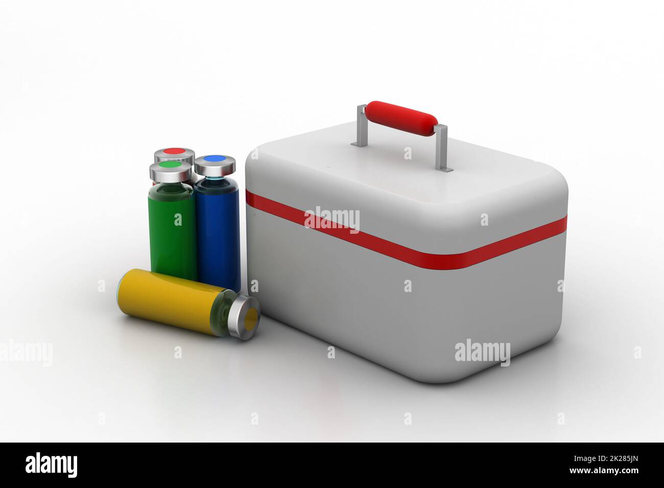First aid kit with injection bottle Stock Photo - Alamy