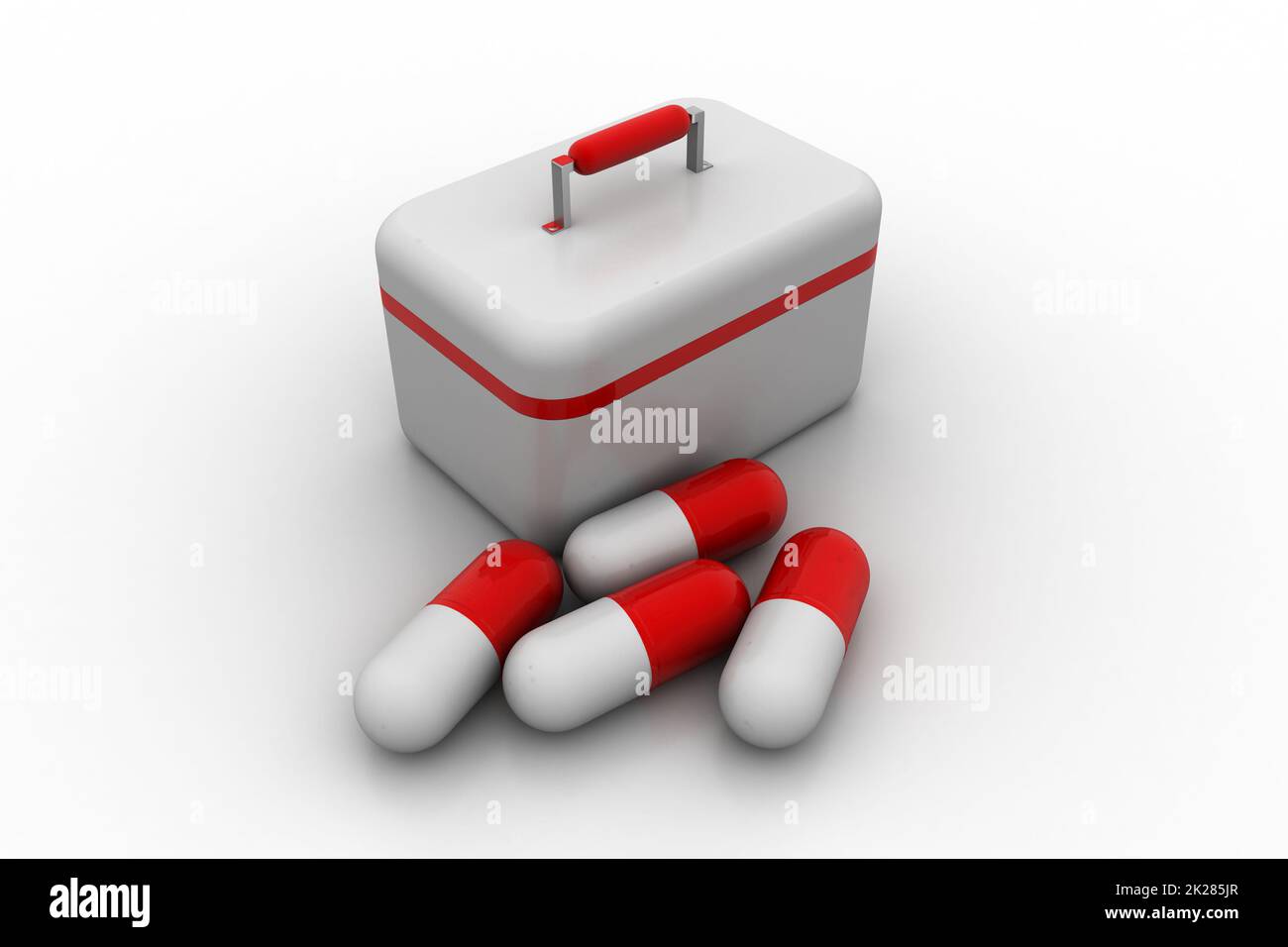 First aid kit with capsule pills Stock Photo - Alamy