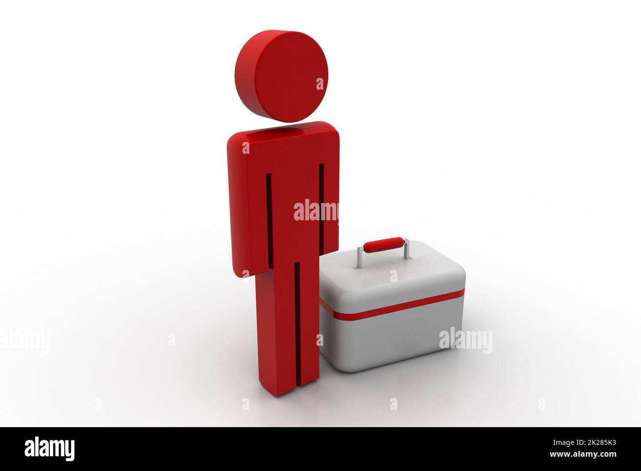 Man and first aid kit Stock Photo - Alamy