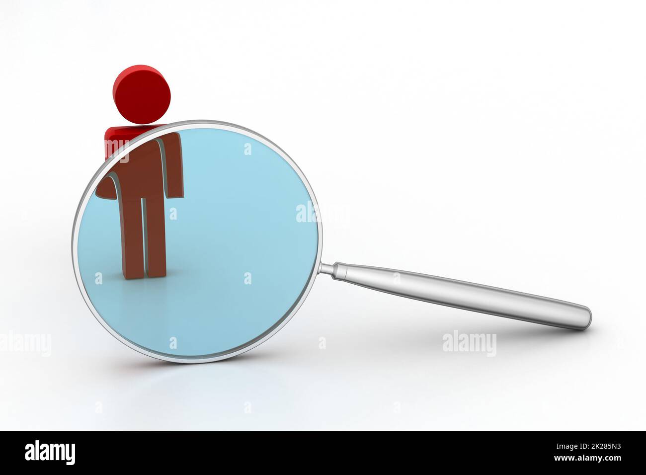 3d man with magnifier Stock Photo - Alamy
