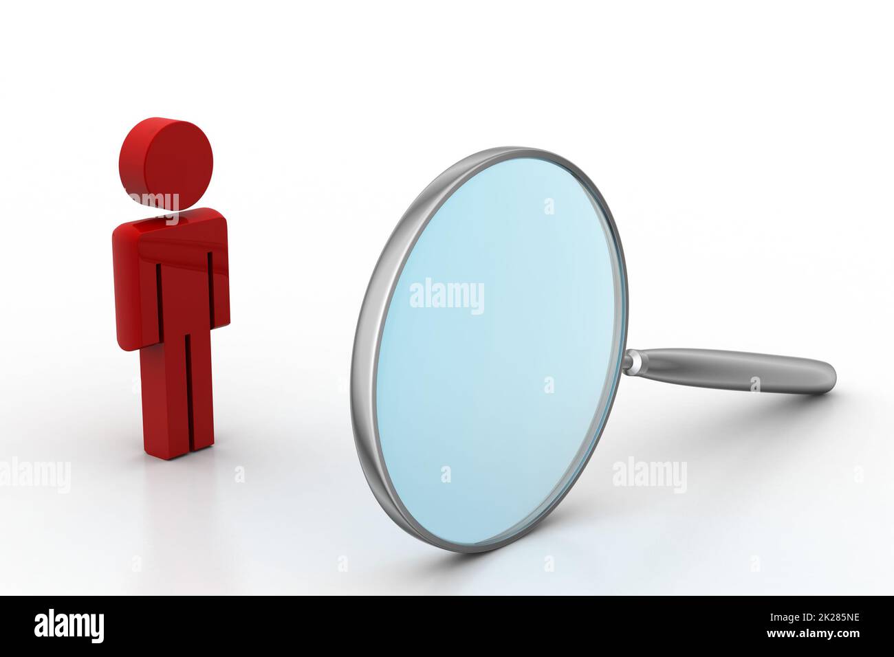3d man with magnifier Stock Photo - Alamy