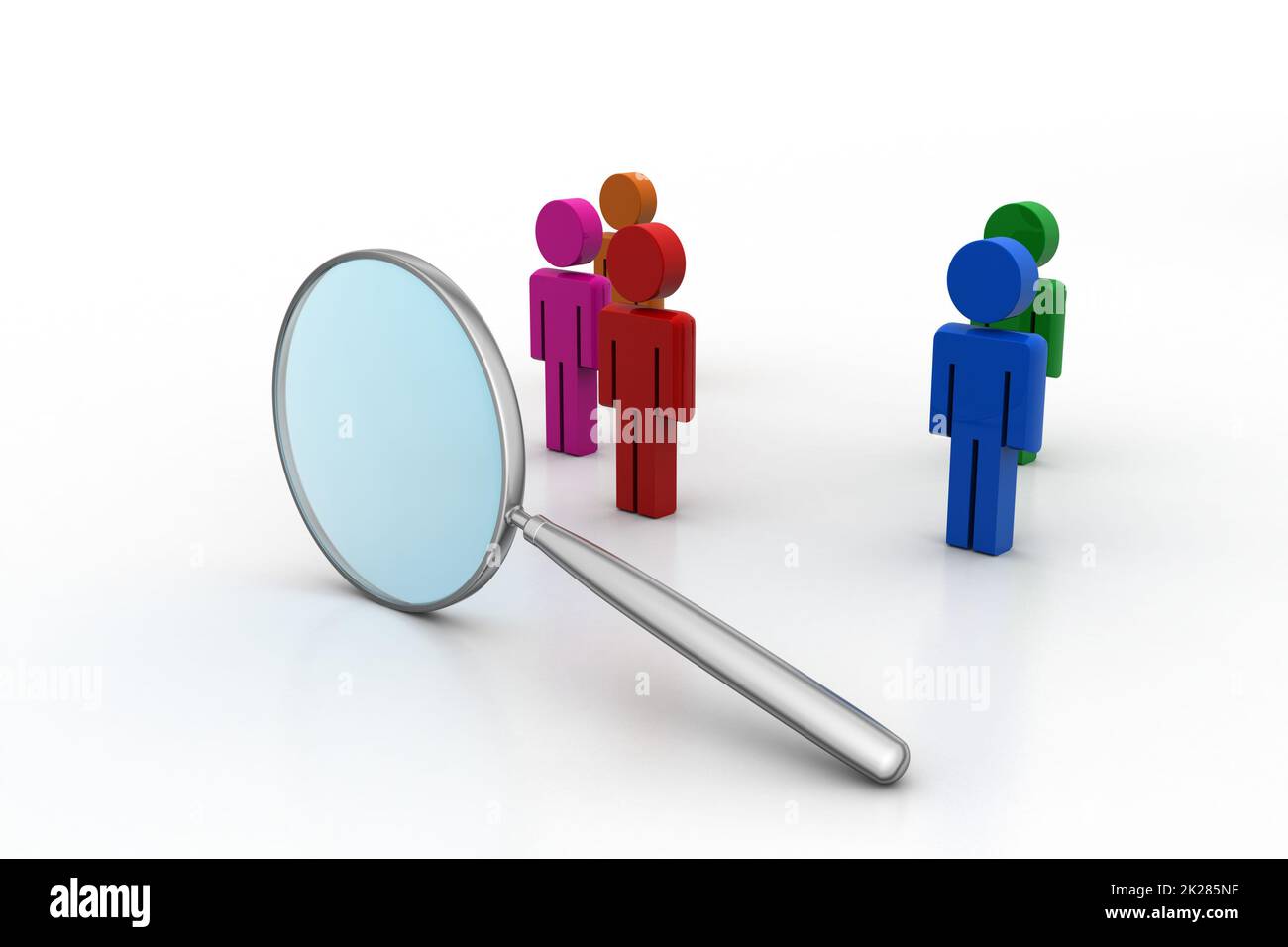 3d people with magnifier Stock Photo - Alamy