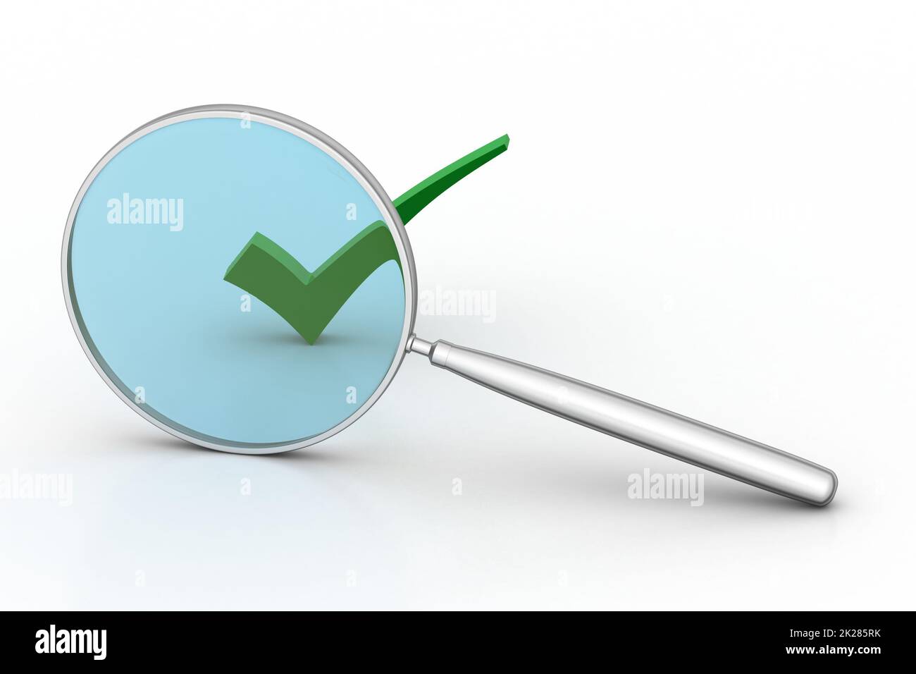 Magnifying glass with check mark Stock Photo - Alamy Magnifying glass with check mark Stock Photo - Alamy
