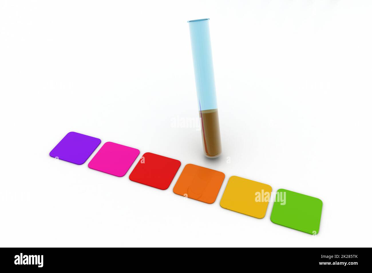Test tube with color card Stock Photo - Alamy