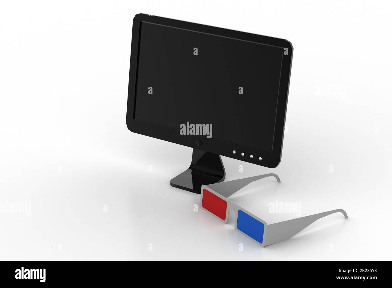 Computer monitor with 3d glass Stock Photo - Alamy