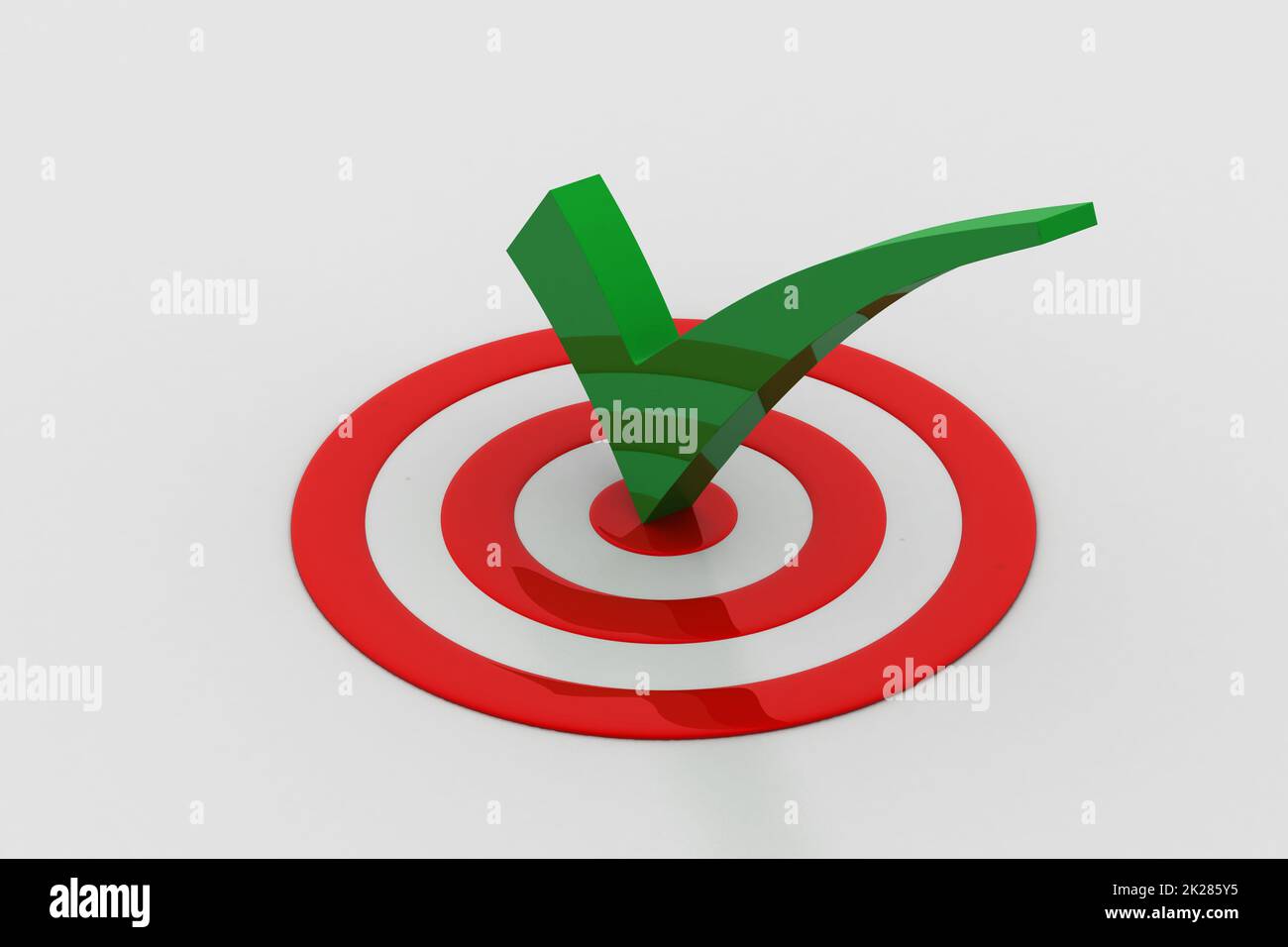 Target board with check sign Stock Photo - Alamy